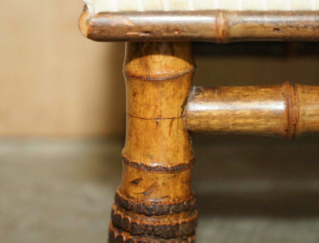 SMALL ANTIQUE CIRCA 1880 AESTHETIC MOVEMENT BAMBOO CARVED CHINESE ...