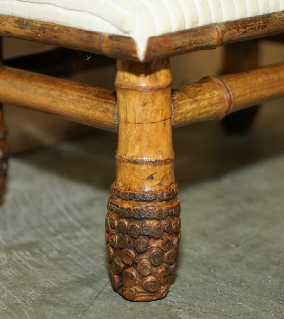 SMALL ANTIQUE CIRCA 1880 AESTHETIC MOVEMENT BAMBOO CARVED CHINESE ...