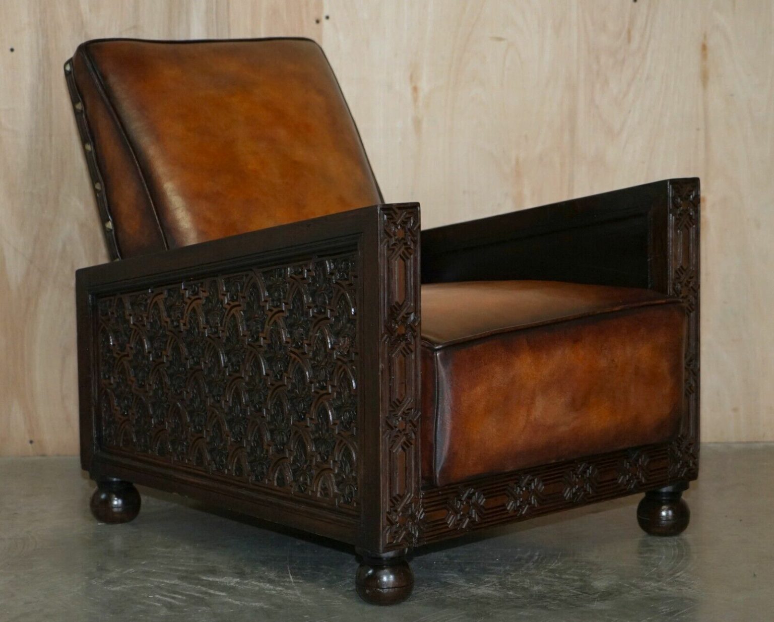 FINE PAIR OF FULLY RESTORED ANTIQUE ART DECO ARMCHAIRS HAND CARVED ...