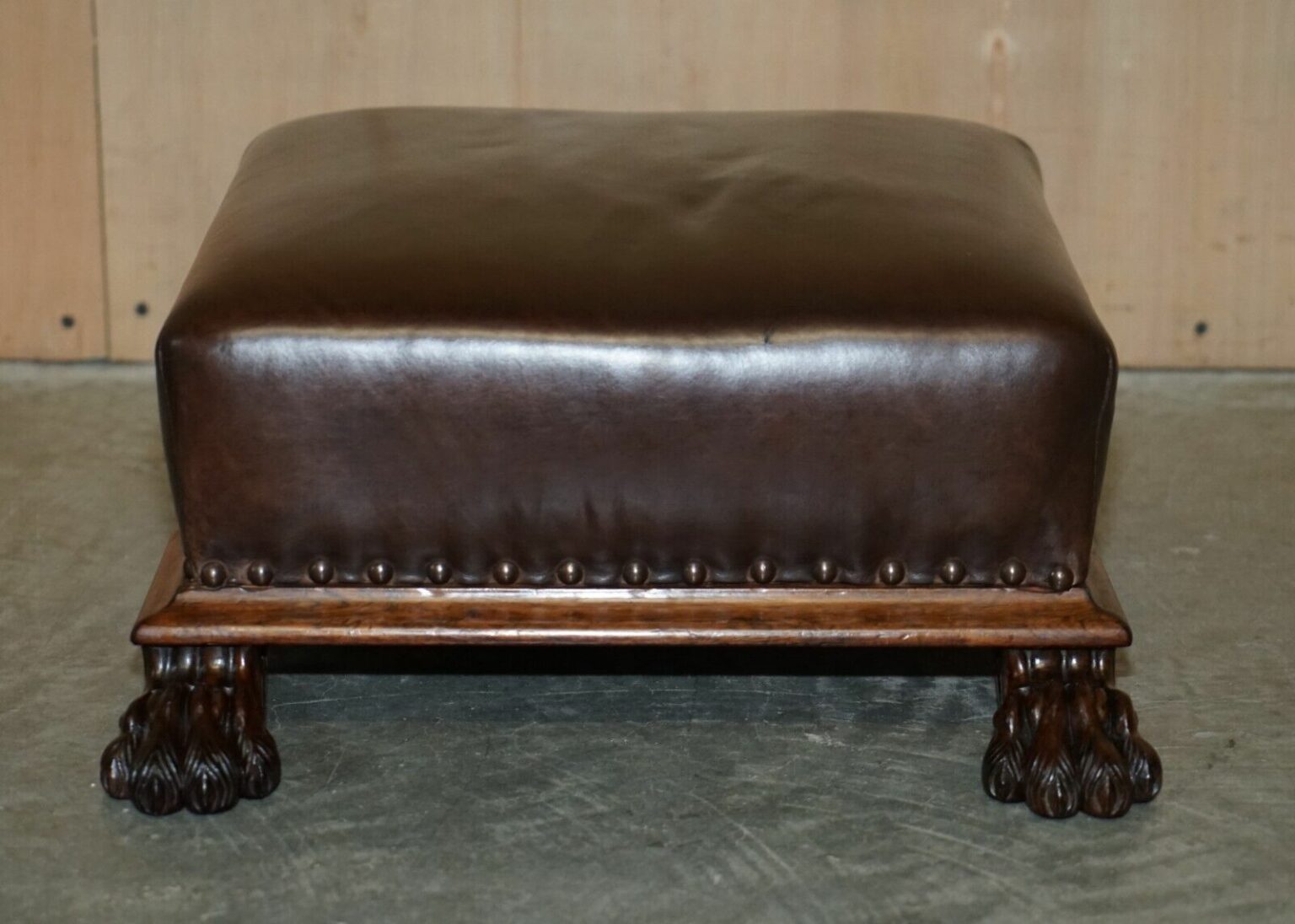 ANTIQUE REGENCY CIRCA 1815 BROWN LEATHER ROSEWOOD LION'S HAIRY PAW ...